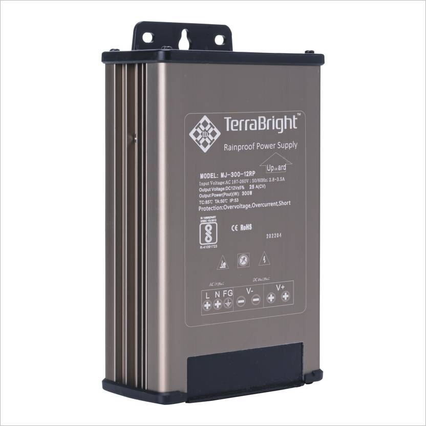 TERRA BRIGHT 12V 25A 300W RAINPROOF LED POWER SUPPLY / SMPS / LED Driver Price in India - Buy ...