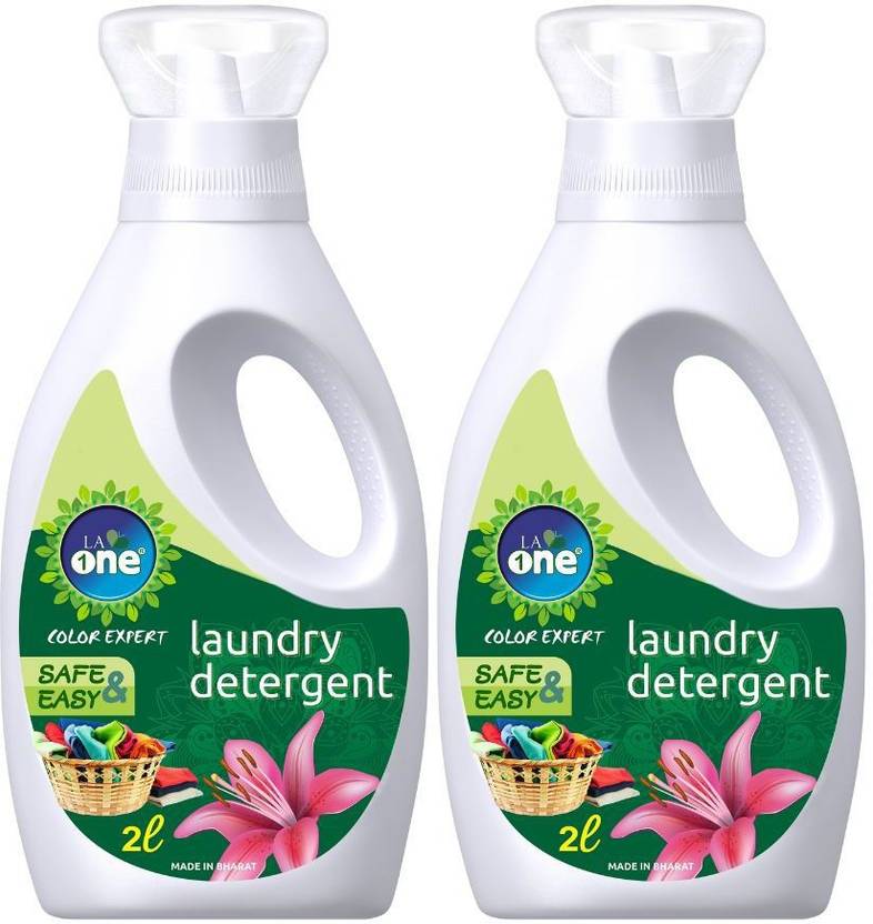 LA ONE Liquid Laundary Detergent with NO SODA , colour expert 2 L(Pack ...