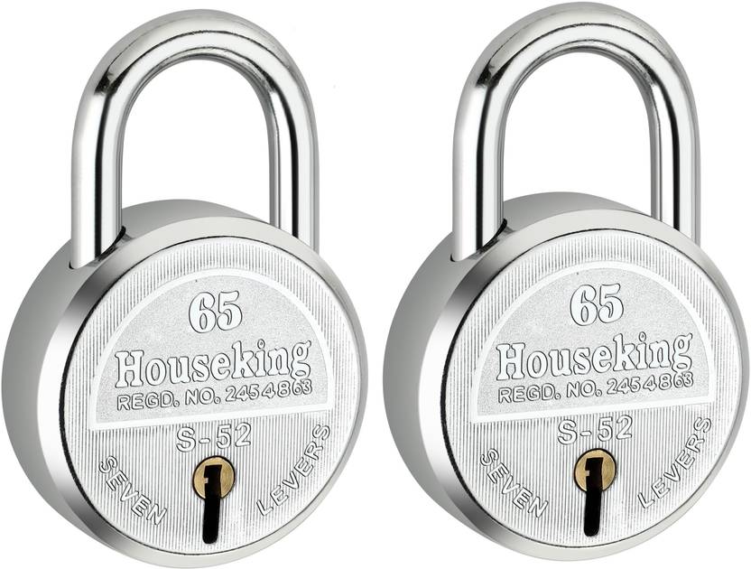 houseking DOUBLE ROUND LOCK WITH DOUBLE LOCKING SYSTEM 65MM Padlock ...