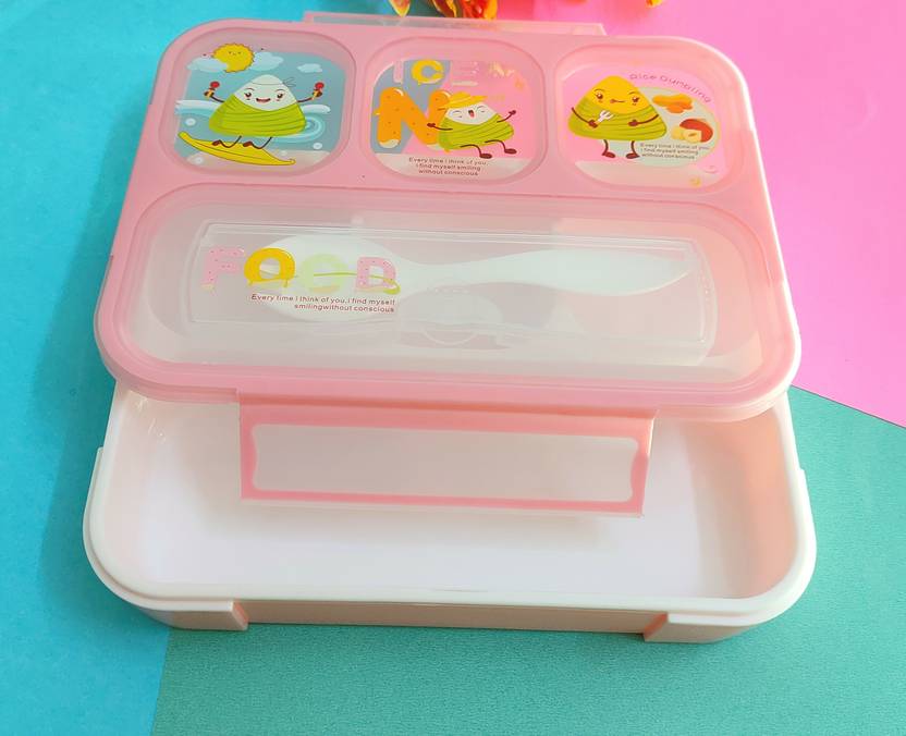 Flipkart.com | Paper Bear Pink 4 Compartment Lunch Box for Kids/ School ...