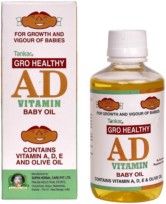 Tankar Gro Healthy AD Vitamin Baby Oil, 170ML - Buy Baby Care Products ...