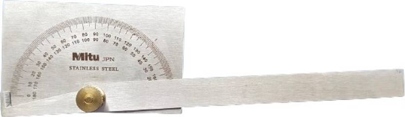 Azlaan Stainless Steel Rectangular 0-180 Degree Protractor Measure ...