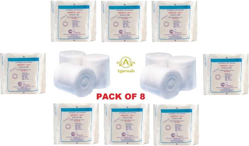 Agarwals Crystal Hygiene Crysto Soft Orthoroll Cast Padding 10CM * 3MTR ...