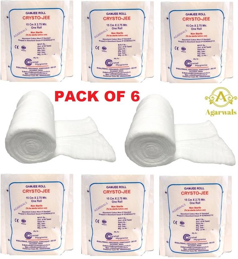 Agarwals Crystal Hygiene Crysto Jee Gamjee Roll 15cm * 2.75Mtr(PACK OF ...