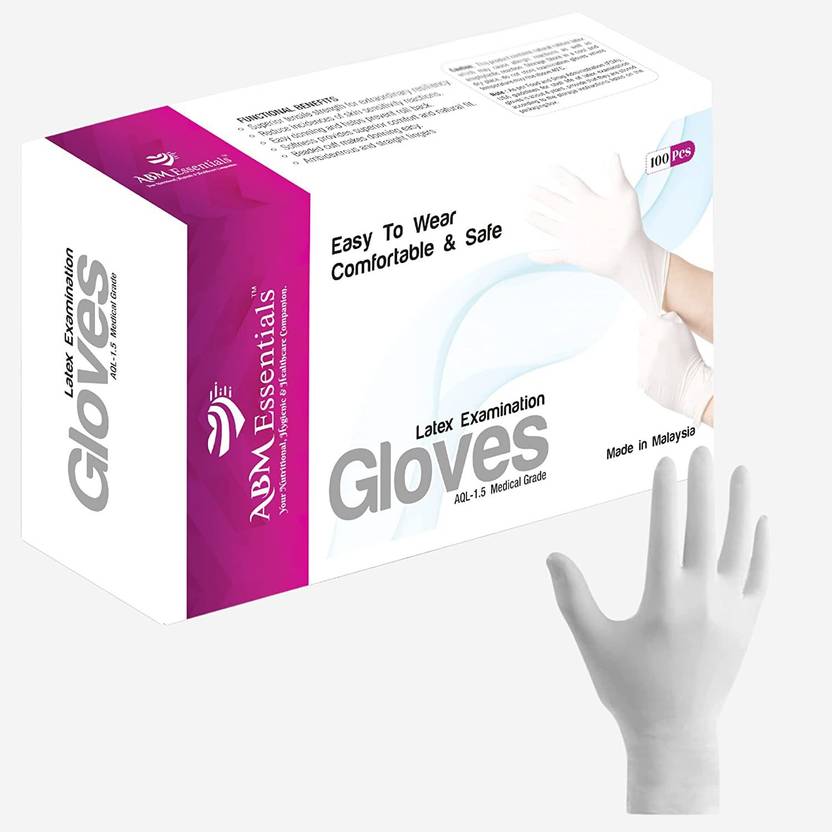 ABM ESSENTIALS Latex Examination Glo| {FDA,CE,GMP & ISI Approved ...