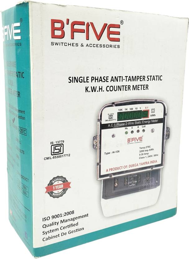 b'five Single Phase 2 Wire Ac Electronic KWH Meter LCD Display ...