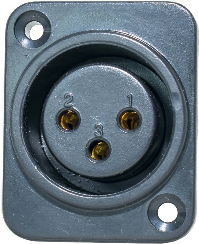Ovicart 3Pin Female XLR Socket Black Golden Colour Pin Socket Adapter ...