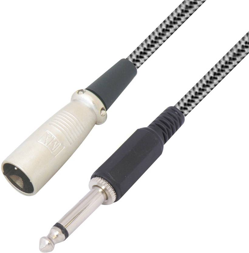 MX 3 PIN MIC MALE CONNECTOR XLR TO P-38 MONO MALE CORD W NYLON MESH 3 ...