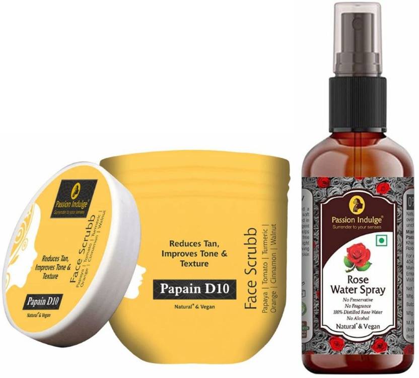 Passion Indulge Papain D10 Face Scrubb 200gm|Reduces Tan|Improves Tone ...