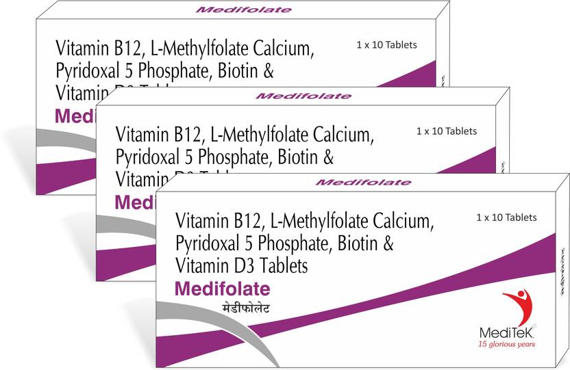 Meditek Medifolate Mouth Dissolving Tablets for Mouth Ulcer, Hair, Nail And Skin Health Price in ...