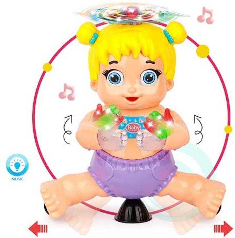 Toyvala 360 Degree Rotating Musical Dancing and Singing Doll with Bump ...