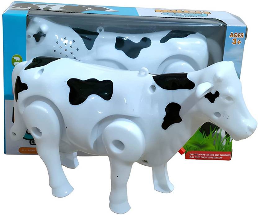MIMY Battery Operated Walking Milk Cow Funny Toy with Light and Sound ...