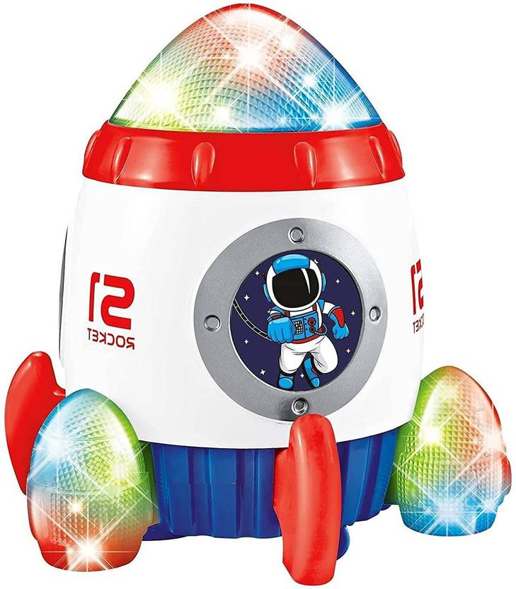 Toyporium Electric Space Rocket with Musical and Flashing Lights Toy/ Bump And Go Toy - Electric ...
