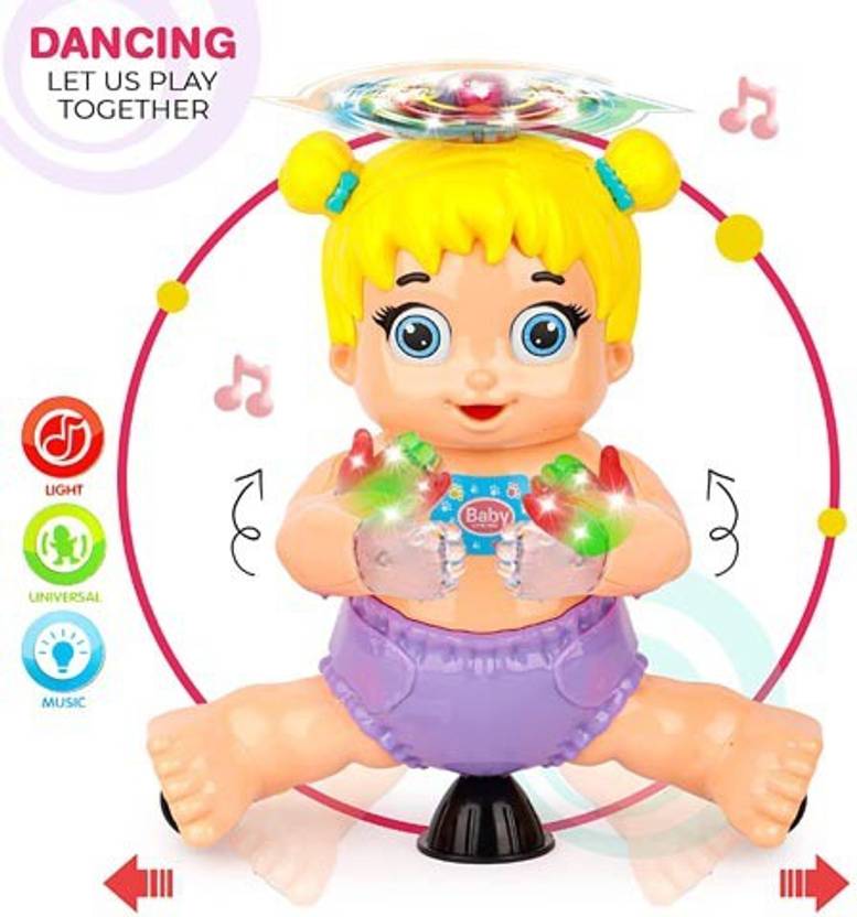 Toyvala 360 Degree Rotating Musical Dancing and Singing Doll with Bump ...