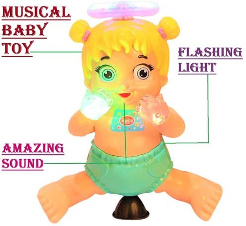 Toyvala 360 Degree Rotating Musical Dancing and Singing Doll with Bump ...