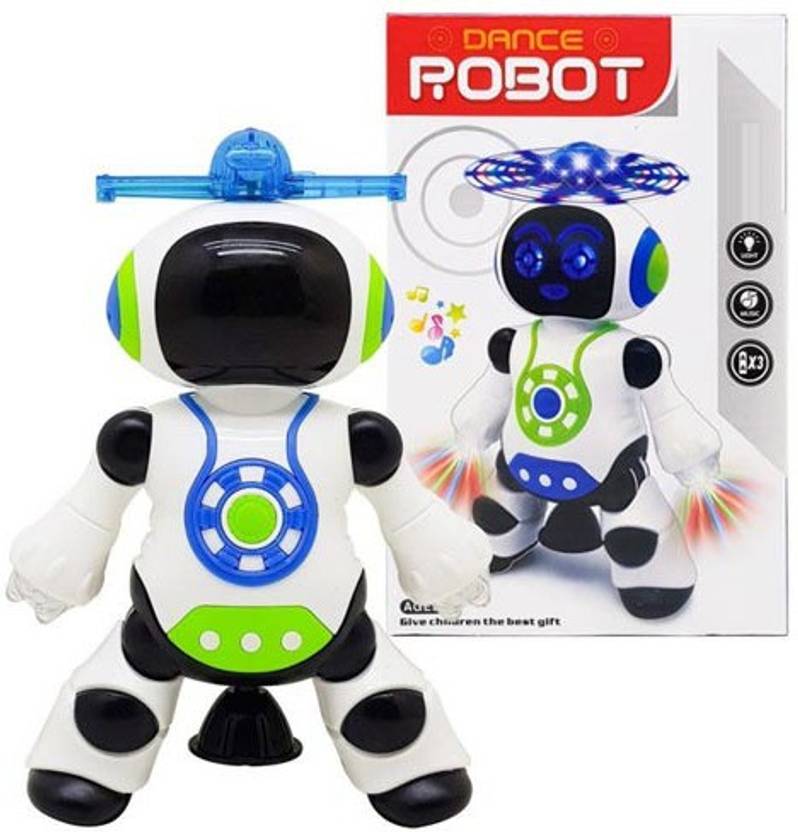Toyvala Dancing Robot With Music, 3D Flashing Lights,360° Rotation Toy Robot For Kids-AL ...