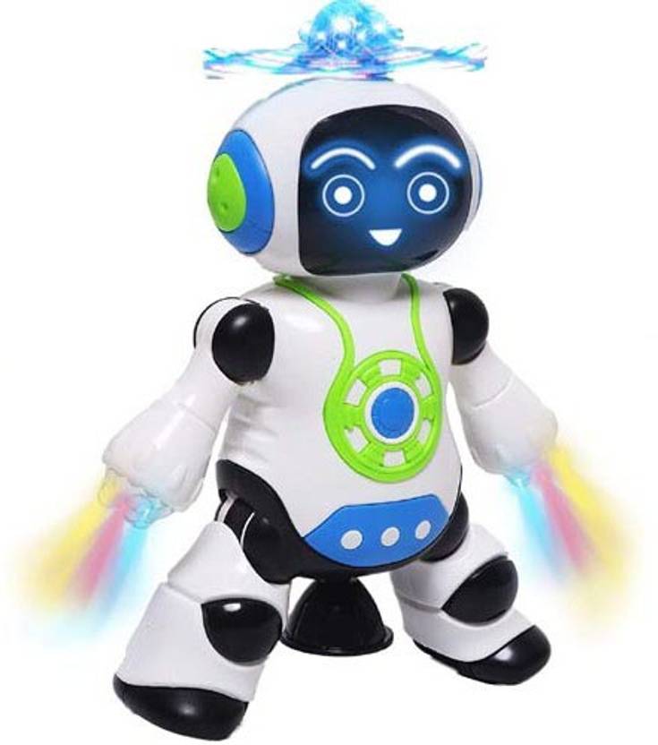 Toyvala Dancing Robot With Music, 3D Flashing Lights,360° Rotation Toy Robot For Kids-R ...