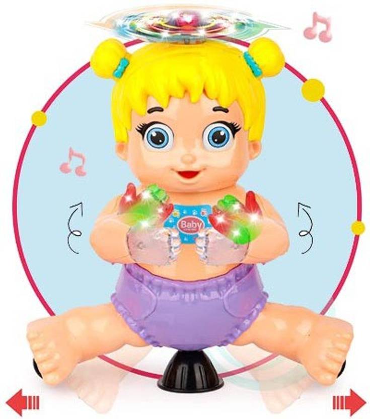 Toyvala 360 Degree Rotating Musical Dancing and Singing Doll with Bump ...