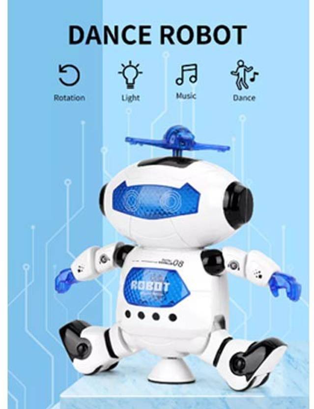 Toyvala Dancing Robot With Music, 3D Flashing Lights,360° Rotation Toy Robot For Kids-GM ...