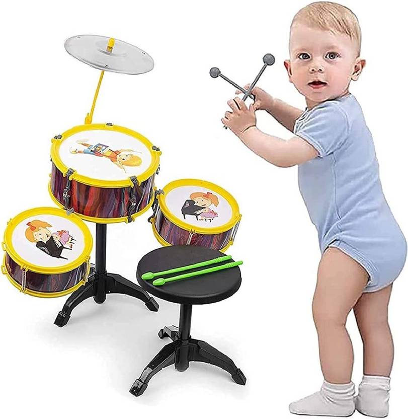 Tykon hub Kids Hip Hop Drum Set with Seat Musical Instruments Playing ...