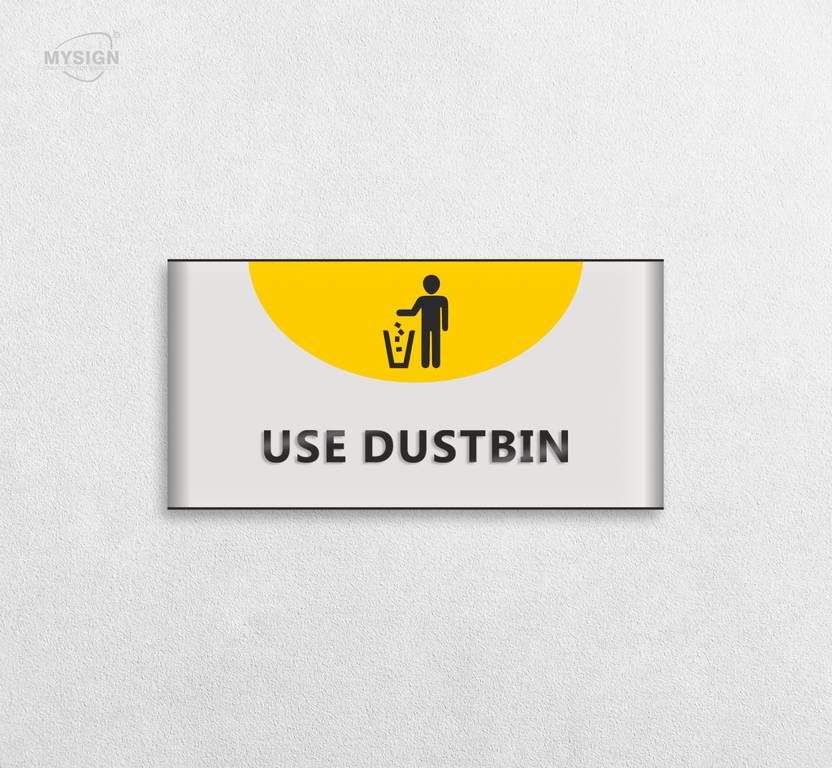 MYSIGN Wooden 'Use Dustbin' sign board (6X12") Name Plate Price in ...