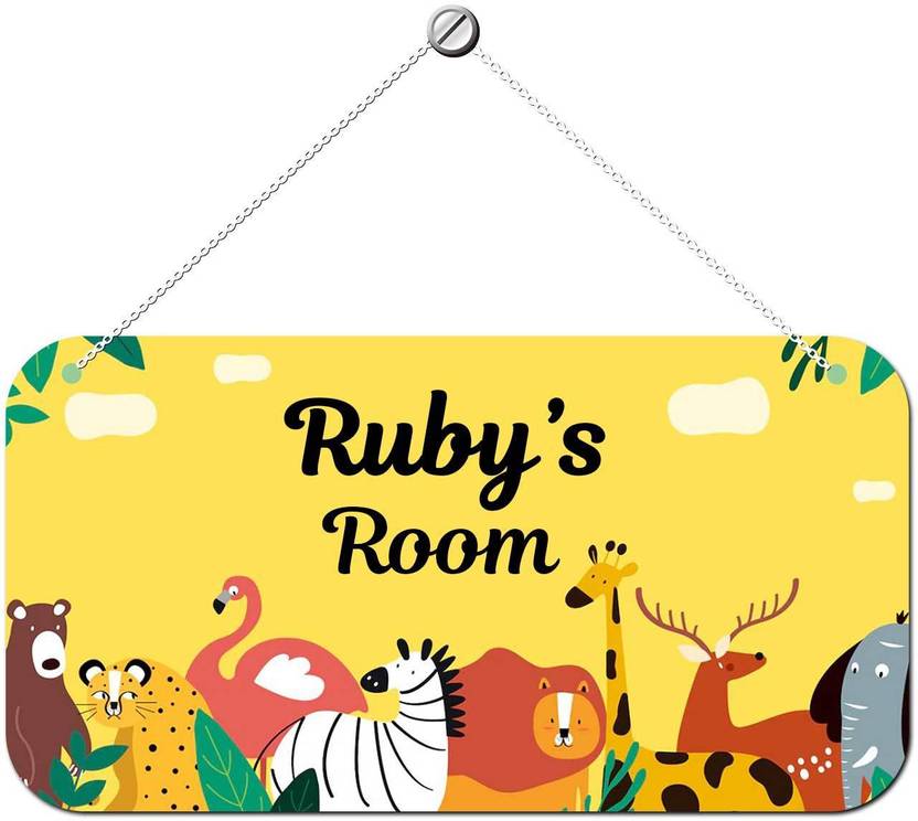 ARTBUG Wooden Ruby Door Sign Kids Room Name Plate Price in India - Buy ...