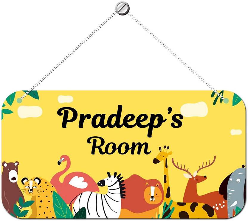 ARTBUG Wooden Pradeep Door Sign Kids Room Name Plate Price in India ...