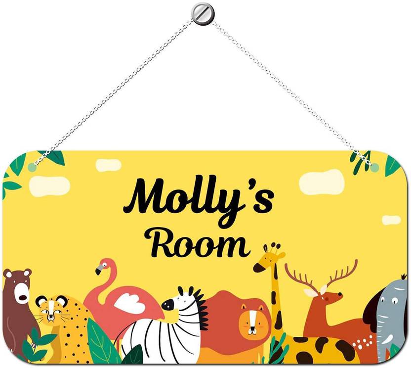 ARTBUG Wooden Molly Door Sign Kids Room Name Plate Price in India - Buy ...