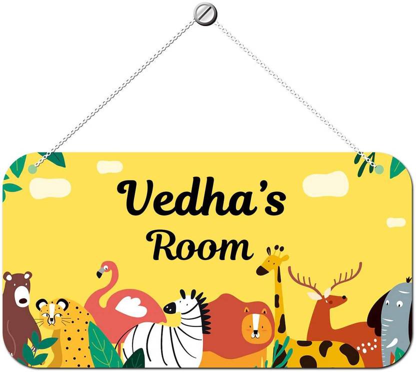 ARTBUG Wooden Vedha Door Sign Kids Room Name Plate Price in India - Buy ...