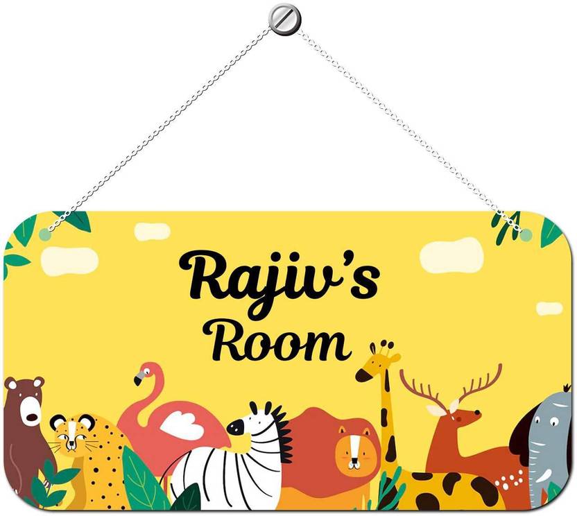 ARTBUG Wooden Rajiv Door Sign Kids Room Name Plate Price in India - Buy ...
