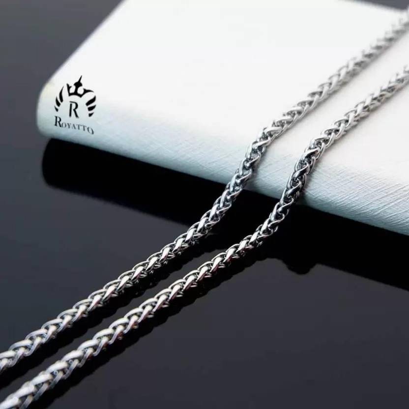R S COLLECTION Silver Chain For Boys Mens Jewellery Neck Chain Silver ...