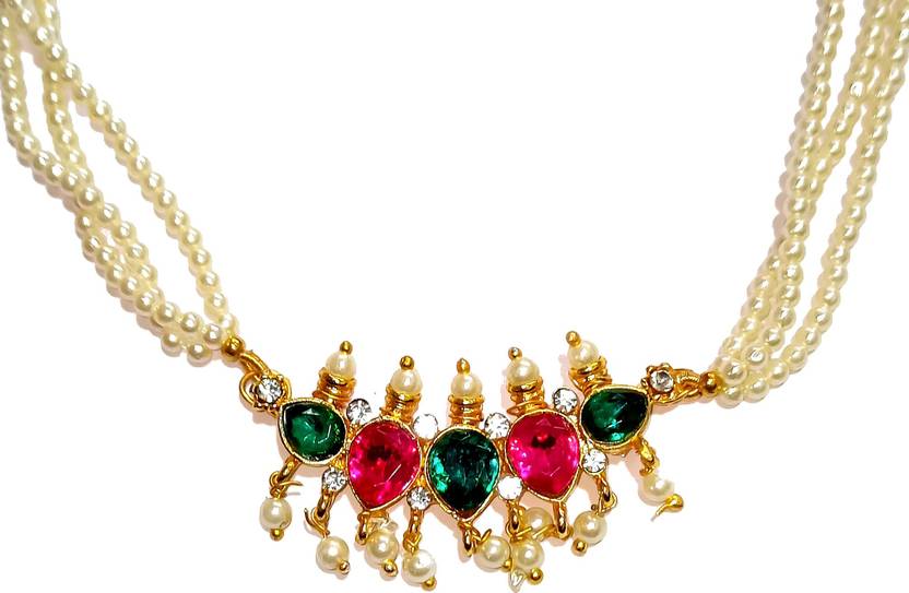 Shrungarika Traditional Tanmani Necklace Maharashtrian chinchpeti moti ...