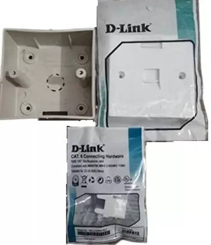 Mak World RJ45 CAT6 LAN I/O Keystone Jack Gang Box, Single Face Plate ...
