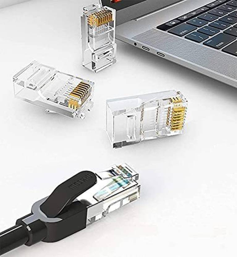 RAREGEAR RJ45 Connectors Cat5 Cat5e CAT6 Pass 23AWG Ethernet Cable ...