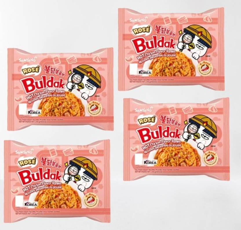 Samyang Buldak Chicken Rose Flavour Instant Korean Noodles-140g (Pack ...