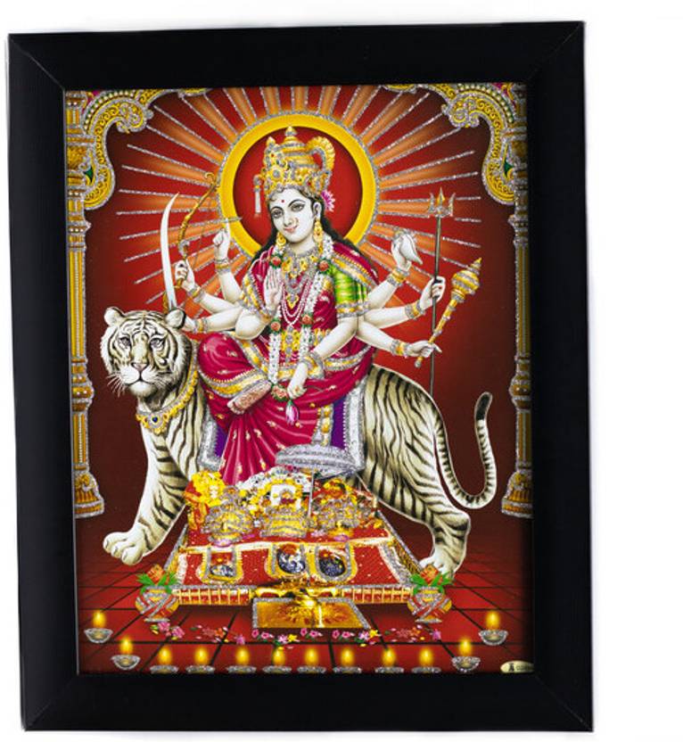 Cherriee Durga Maa photo frame for pooja, wall decoration Religious ...