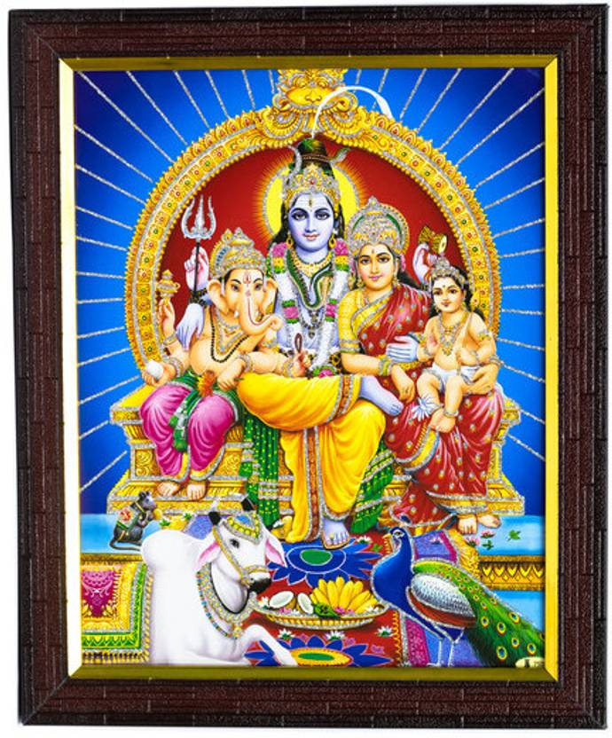 Cherriee Shiva/Mahadev parvati ganesh kartikeya family photo frame for ...