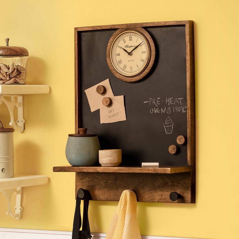 ellementry In Time Notice Board with Clock & Shelf Notice Board Price ...