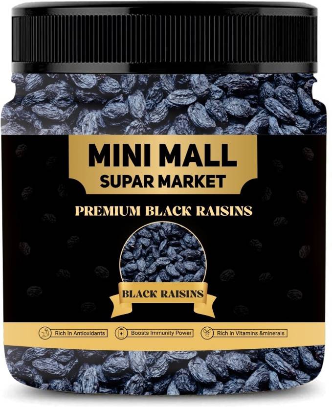 MINIMALL SUPER MARKET Black Raisins With Seeds/Kala Manuka/Kali Draksh ...
