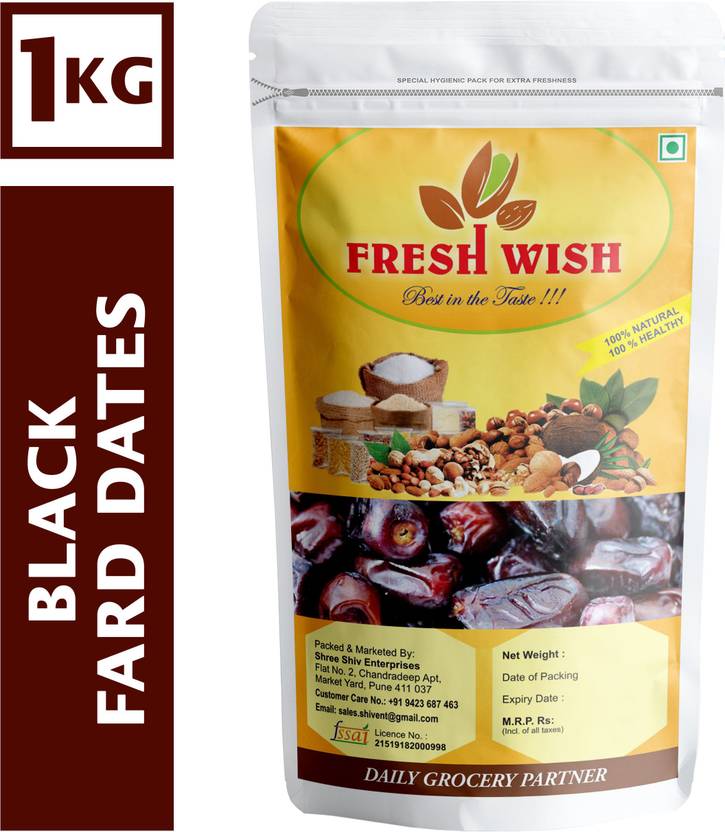 Fresh Wish Black Dates (Khajoor) - 1KG Dates Price in India - Buy Fresh ...