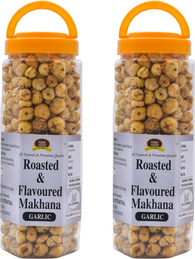 FOOD ESSENTIAL Roasted & Garlic Flavoured Makhana Pack of 2 (200 gm. each) Fox Nut Price in ...