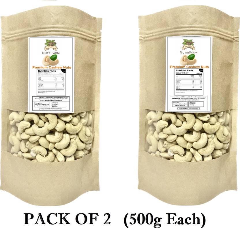 Nutrifarm Bold Cashews W320 (500g x 2 Pack) Cashews Price in India - Buy Nutrifarm Bold Cashews ...