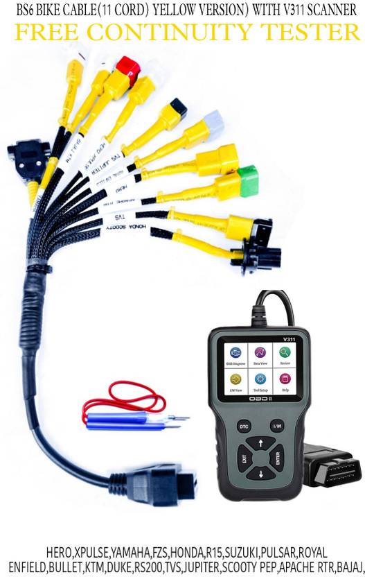 Danlite Tools Technician Bs6 bike cable +v311 scanner with continuity ...