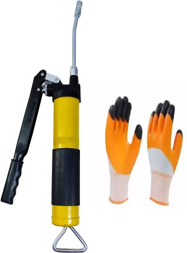 intenzo Hand Operated Grease Gun With Hand Glove Heavy Duty Manual Pump ...