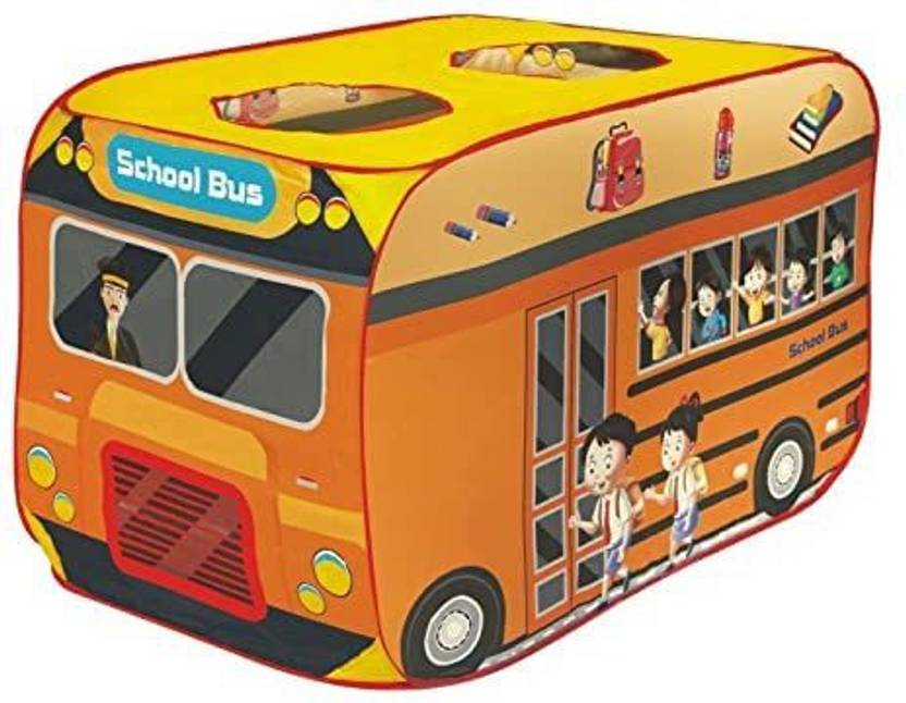 BabyGo School Bus Tent for Kids, Foldable & Easy to Assemble Pop-Up ...