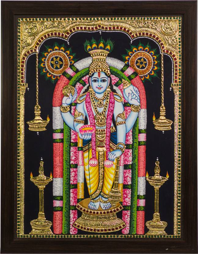 Mangala Arts Mangala Arts Guruvayoorappan Tanjore Painting, High ...