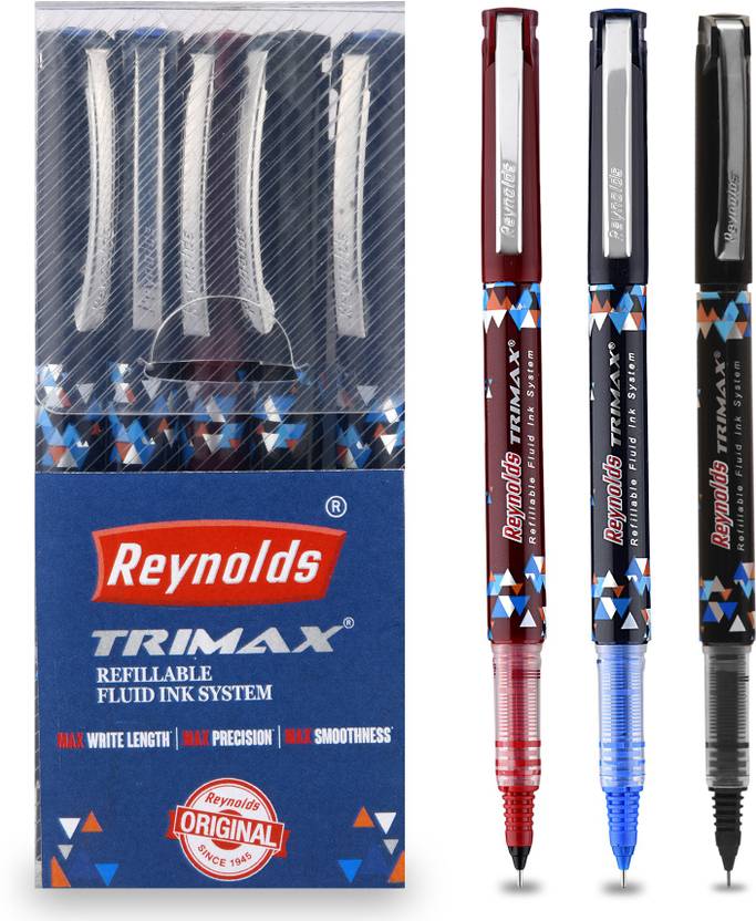 Reynolds Trimax Pens Pouch - Blue, Black & Red Gel Pen - Buy Reynolds ...