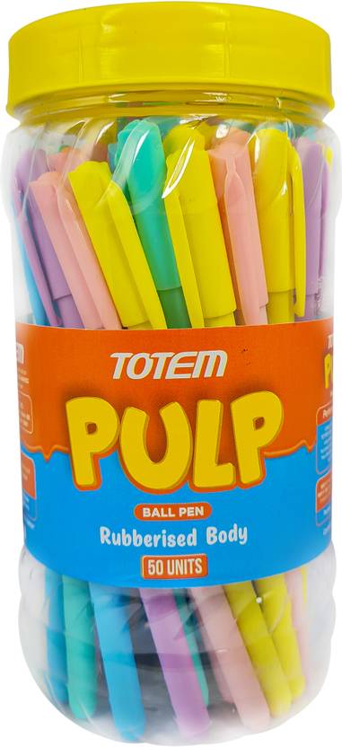 TOTEM Pulp 50Pens(40 Blue & 10 Black)|0.7mm Tip|Fragrance Ink|School ...