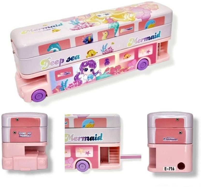 Flipkart.com | Pancikaa Cartoon Printed School Bus Pencil Box With ...