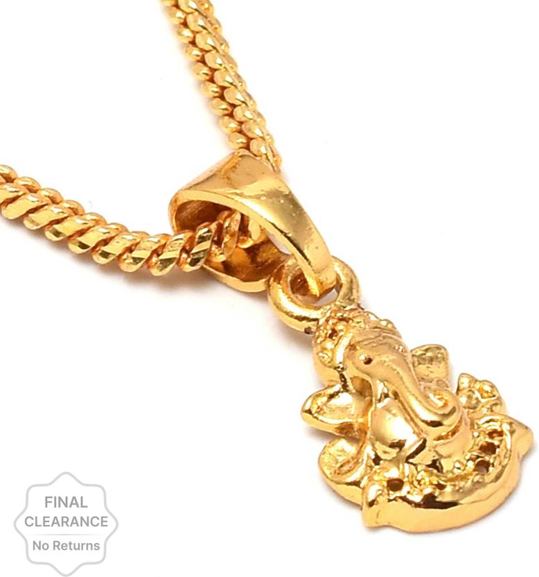 PYR JEWELS Simple Chain with Pendant Lord Ganesha Locket Ganpati Ganesh ...